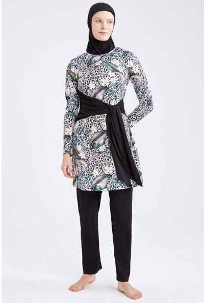 DeFacto Regular Fit Desenli Tesettür Mayo W3708AZ21HS