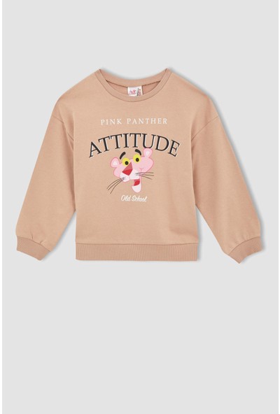 DeFacto Kız Çocuk Pink Panther Lisanslı Regular Fit Bisiklet Yaka Kalın Kumaş Sweatshirt V5466A621WN DeFacto Kız Çocuk Pink Panther Lisanslı Regular Fit Bisiklet Yaka Kalın Kumaş Sweatshirt V5466A621WN