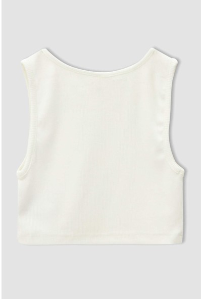 Defacto Kız Çocuk Esnek Dokulu Crop Atlet V8871A621HS