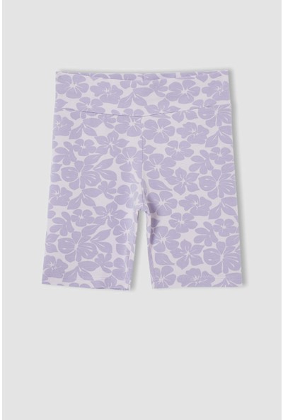 Defacto Kız Çocuk Çiçek Desenli Biker Tayt V8000A621HS