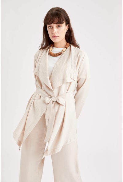 DeFacto Şal Yaka Kuşaklı Relax Fit Tunik V8961AZ21HS