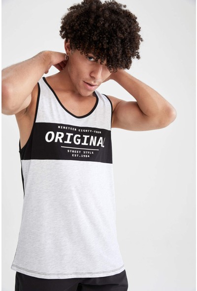 DeFacto Slim Fit Baskılı Atlet U0753AZ21SM