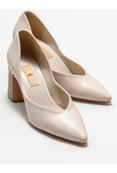 Elle Shoes Bej Kadın Topuklu Ayakkabı