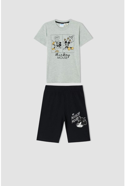 Defacto Erkek Çocuk Mickey Mouse Lisanslı Kısa Kollu Pijama Takımı V9169A621HS Defacto Erkek Çocuk Mickey Mouse Lisanslı Kısa Kollu Pijama Takımı V9169A621HS