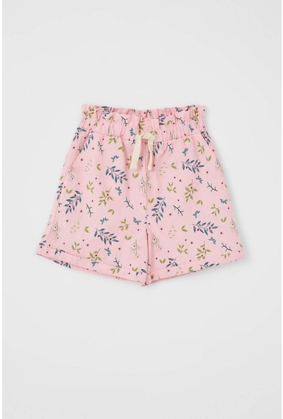DeFacto Kız Çocuk Çiçek Desenli Esnek Belli Şort T3842A621SP
