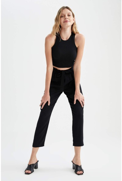 DeFacto Paper Bag Yüksek Bel Kuşaklı Sürdürülebilir Pantolon U3559AZ21SM DeFacto Paper Bag Yüksek Bel Kuşaklı Sürdürülebilir Pantolon U3559AZ21SM