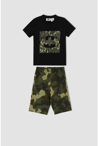 DeFacto Erkek Çocuk Kamuflaj Desenli Tişört ve Şort Takımı T0851A621SP