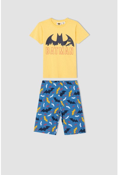 Defacto Erkek Çocuk Batman Lisanslı Kısa Kollu Pijama Takımı V9162A621HS