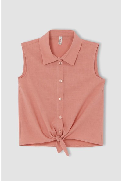 DeFacto Kız Çocuk Regular Fit Pamuklu Kısa Kollu Gömlek N3071A621SM