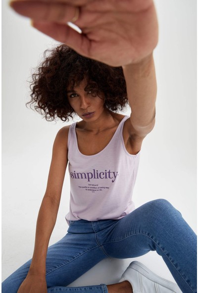 Defacto Regular Fit Slogan Baskılı Atlet U3798AZ21HS