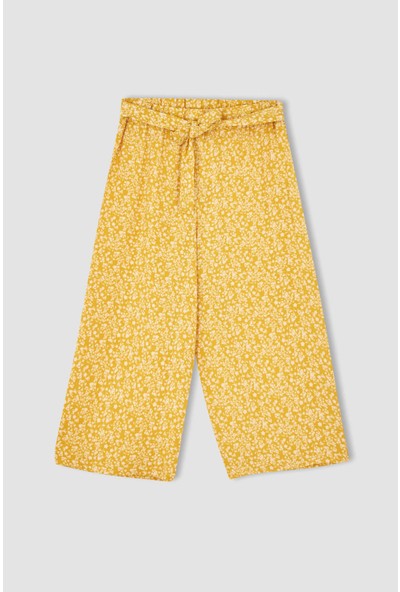 DeFacto Kız Çocuk Culotte Fit Geniş Paça Viskon Pantolon T3887A622SM