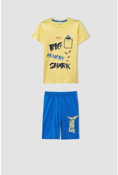 DeFacto Erkek Çocuk Baskılı Kısa Kollu Pijama Takımı V9173A621HS