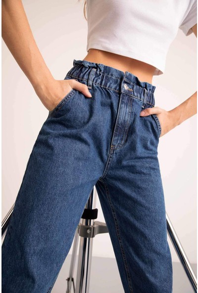 DeFacto Paperbag Yıkamalı Yüksek Bel Crop Jean Pantolon X1096AZ22SP DeFacto Paperbag Yıkamalı Yüksek Bel Crop Jean Pantolon X1096AZ22SP