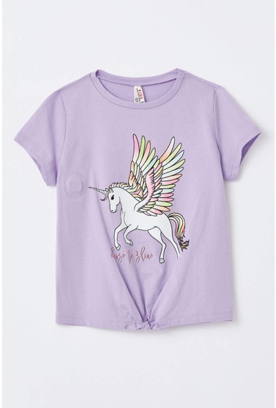 DeFacto Kız Çocuk Unicorn Baskılı Dokunmatik Işıklı Kısa Kollu Tişört U5443A621SM DeFacto Kız Çocuk Unicorn Baskılı Dokunmatik Işıklı Kısa Kollu Tişört U5443A621SM