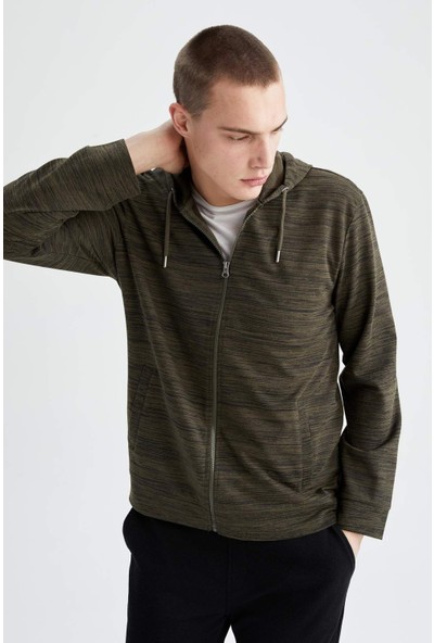 DeFacto Regular Fit Kapüşonlu Fermuarlı Sweatshirt Y0684AZ22SP DeFacto Regular Fit Kapüşonlu Fermuarlı Sweatshirt Y0684AZ22SP