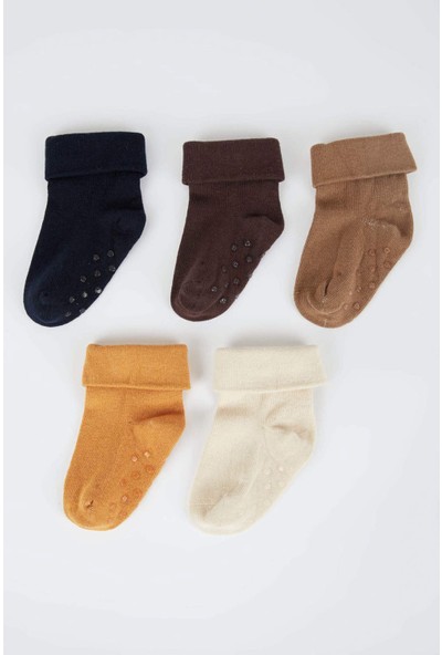 DeFacto Erkek Bebek Pamuklu 5'li Uzun Kaydırmaz Tabanlı Çorap Y0238A2NS DeFacto Erkek Bebek Pamuklu 5'li Uzun Kaydırmaz Tabanlı Çorap Y0238A2NS