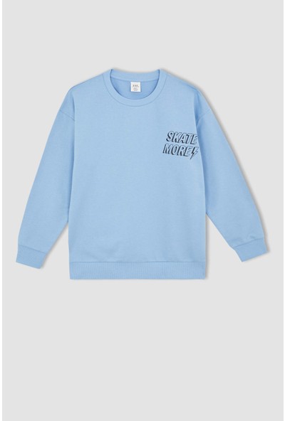 DeFacto Erkek Çocuk Oversize Fit Bisiklet Yaka Sırt Baskılı Sweatshirt W7890A622SP DeFacto Erkek Çocuk Oversize Fit Bisiklet Yaka Sırt Baskılı Sweatshirt W7890A622SP
