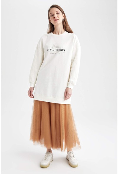 DeFacto A Kesim Esnek Belli Maxi Tül Etek Y2962AZ22SP