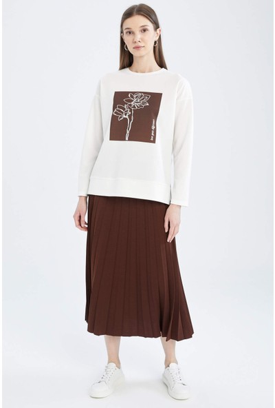 DeFacto Regular Fit Esnek Belli Piliseli Midi Etek Y1870AZ22SP DeFacto Regular Fit Esnek Belli Piliseli Midi Etek Y1870AZ22SP