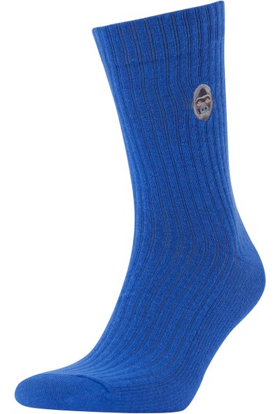 DeFacto Unisex Gril Baskılı Pamuklu Uzun Çorap Y0893AZNS