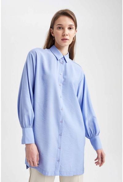 DeFacto Relax Fit Uzun Kollu Gömlek Tunik X3326AZ22SM