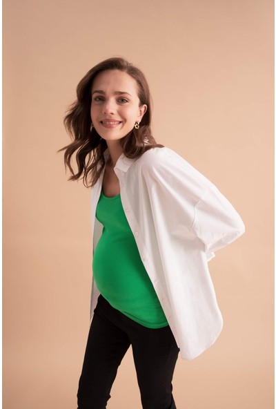 DeFacto Regular Fit Basic Pamuklu Hamile Gömlek X1725AZ22SP