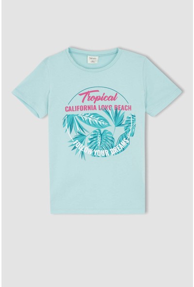 DeFacto Erkek Çocuk Regular Fit Bisiklet Yaka Kısa Kollu Pamuklu Penye Tişört X7958A622SM DeFacto Erkek Çocuk Regular Fit Bisiklet Yaka Kısa Kollu Pamuklu Penye Tişört X7958A622SM