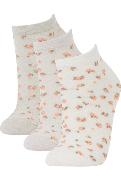 DeFacto Kadın Pamuklu 3'lü Kısa Çorap W9153AZNS DeFacto Kadın Pamuklu 3'lü Kısa Çorap W9153AZNS