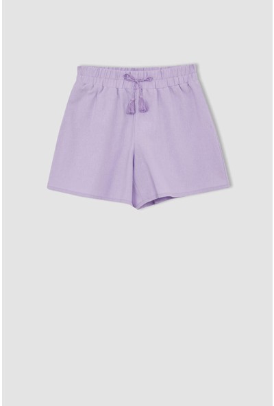 DeFacto Kız Çocuk Esnek Belli Püsküllü Şort T3862A622HS DeFacto Kız Çocuk Esnek Belli Püsküllü Şort T3862A622HS