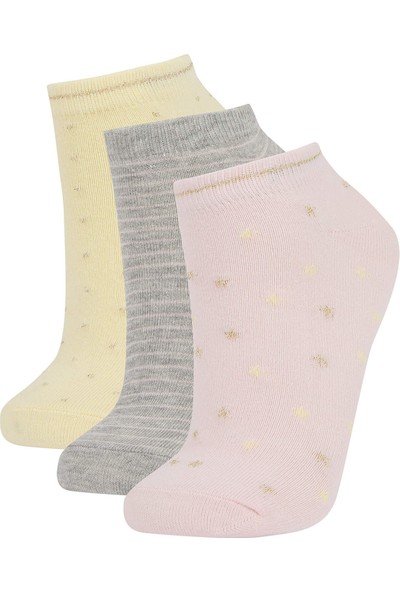 DeFacto Kadın Pamuklu 3'lü Kısa Çorap W9175AZNS DeFacto Kadın Pamuklu 3'lü Kısa Çorap W9175AZNS