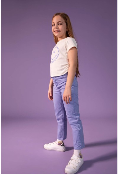DeFacto Kız Çocuk Straight Fit Gabardin Pantolon W9099A622SM