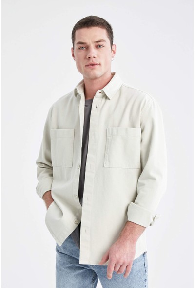 DeFacto Relax Fit Çift Cepli Uzun Kollu Gömlek W9400AZ22SP