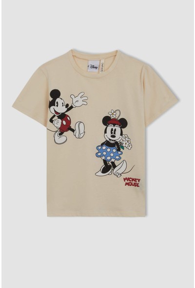 DeFacto Kız Çocuk Disney Mickey & Minnie Lisanslı Regular Fit Kısa Kollu Pamuklu Tişört X0418A622SM DeFacto Kız Çocuk Disney Mickey & Minnie Lisanslı Regular Fit Kısa Kollu Pamuklu Tişört X0418A622SM