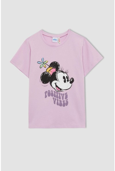 DeFacto Kız Çocuk Disney Mickey & Minnie Lisanslı Regular Fit Kısa Kollu Pamuklu Tişört X0415A622SM DeFacto Kız Çocuk Disney Mickey & Minnie Lisanslı Regular Fit Kısa Kollu Pamuklu Tişört X0415A622SM