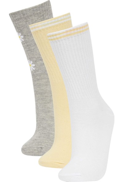 DeFacto Kadın Pamuklu 3'lü Uzun Çorap W9507AZNS DeFacto Kadın Pamuklu 3'lü Uzun Çorap W9507AZNS