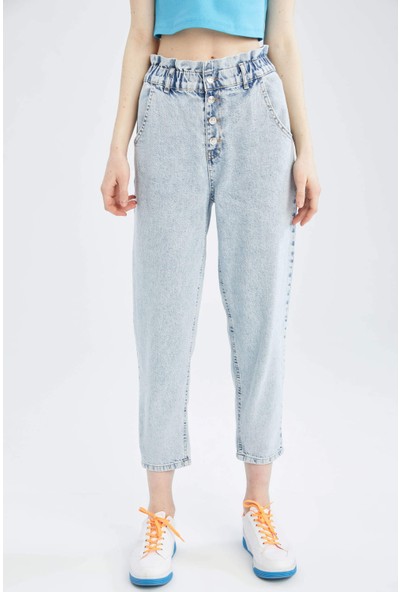 DeFacto Paperbag Fit Yüksek Bel Jean Pantolon X3820AZ22SM DeFacto Paperbag Fit Yüksek Bel Jean Pantolon X3820AZ22SM