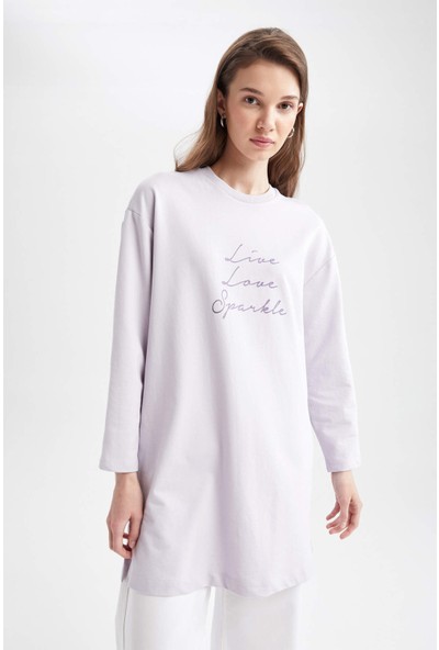 DeFacto Relax Fit Bisiklet Yaka Baskılı Uzun Kollu İnce Kumaş Sweatshirt Tunk X4783AZ22SM DeFacto Relax Fit Bisiklet Yaka Baskılı Uzun Kollu İnce Kumaş Sweatshirt Tunk X4783AZ22SM