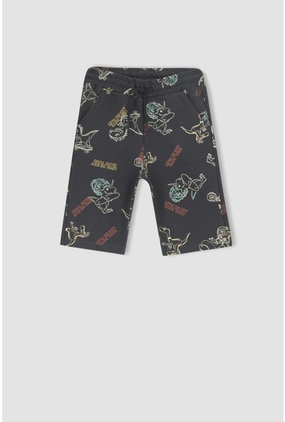 DeFacto Erkek Çocuk Dinozor Desenli Esnek Belli Bağcıklı Bermuda Şort X4257A622SP DeFacto Erkek Çocuk Dinozor Desenli Esnek Belli Bağcıklı Bermuda Şort X4257A622SP