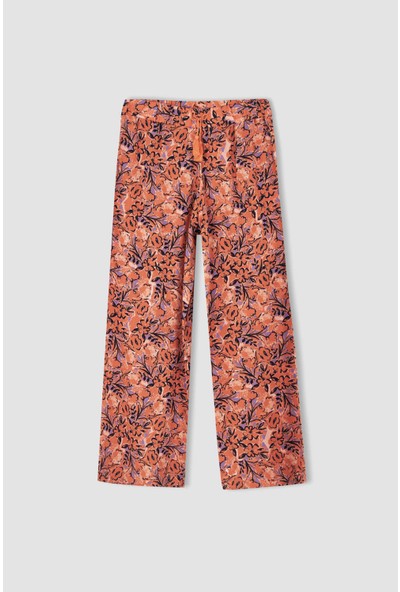 DeFacto Kız Çocuk Palazzo Geniş Paça Viskon Pantolon T3893A622SM DeFacto Kız Çocuk Palazzo Geniş Paça Viskon Pantolon T3893A622SM