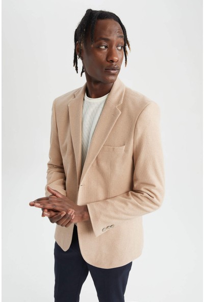 DeFacto Slim Fit Astarlı Blazer Ceket X4977AZ22SM