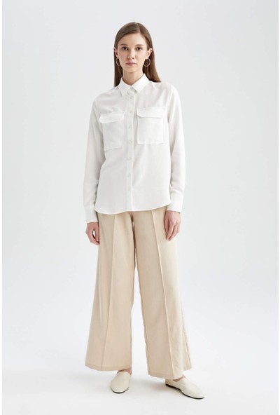 DeFacto Relax Fit Geniş Paça Gabardin Pantolon X6452AZ22HS DeFacto Relax Fit Geniş Paça Gabardin Pantolon X6452AZ22HS