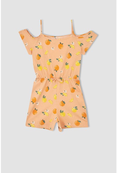 DeFacto Kız Çocuk Regular Fit Portakal Desenli Askılı Pamuklu Penye Yazlık Kısa Tulum T2582A622SM DeFacto Kız Çocuk Regular Fit Portakal Desenli Askılı Pamuklu Penye Yazlık Kısa Tulum T2582A622SM