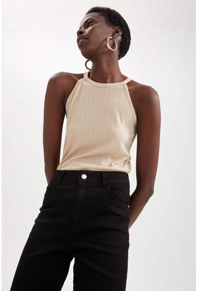 DeFacto Slim Fit Halter Yaka Kaşkorse Atlet V3398AZ22SM DeFacto Slim Fit Halter Yaka Kaşkorse Atlet V3398AZ22SM