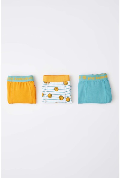 DeFacto Erkek Çocuk Desenli Esnek Dokulu3'lü Pamuklu Boxer X0822A622SM