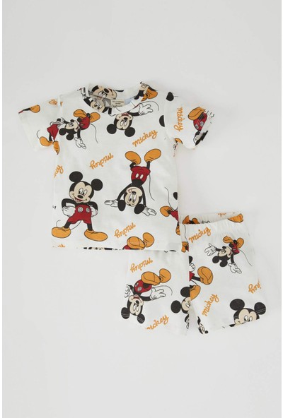 DeFacto Erkek Bebek Disney Mickey & Minnie Lisanslı Regular Fit Pamuklu Kısa Kollu Şortlu Pijama Takım X8884A222SM DeFacto Erkek Bebek Disney Mickey & Minnie Lisanslı Regular Fit Pamuklu Kısa Kollu Şortlu Pijama Takım X8884A222SM