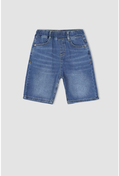 DeFacto Erkek Çocuk Balloon Fit Esnek Bel Jean Bermuda W8102A622SM DeFacto Erkek Çocuk Balloon Fit Esnek Bel Jean Bermuda W8102A622SM
