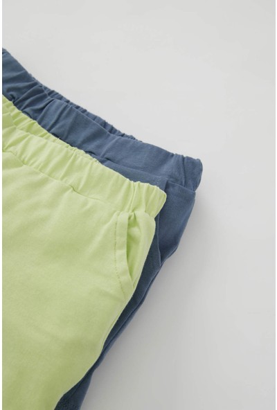 DeFacto Erkek Bebek Regular Fit Esnek Belli 2'li Pamuklu Şort W8005A222SM DeFacto Erkek Bebek Regular Fit Esnek Belli 2'li Pamuklu Şort W8005A222SM