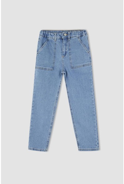 DeFacto Erkek Çocuk Regular Fit Yama Cep Düz Paça Jean Pantolon X4203A622SM