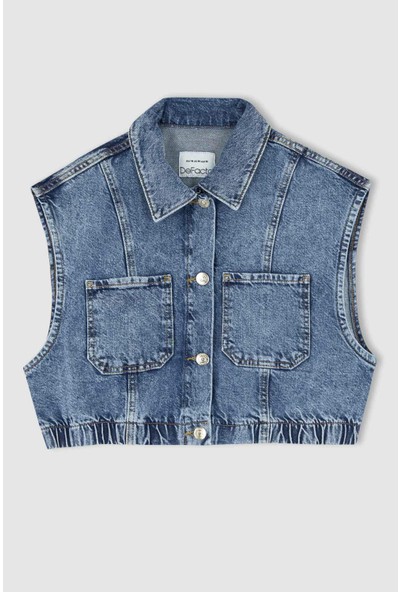 DeFacto Fashion Fit Crop Jean Yelek X3842AZ22SM