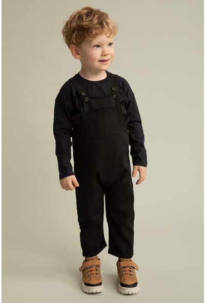 DeFacto Erkek Bebek Ayarlanabilir Askılı Twill Salopet Tulum W8363A222SP